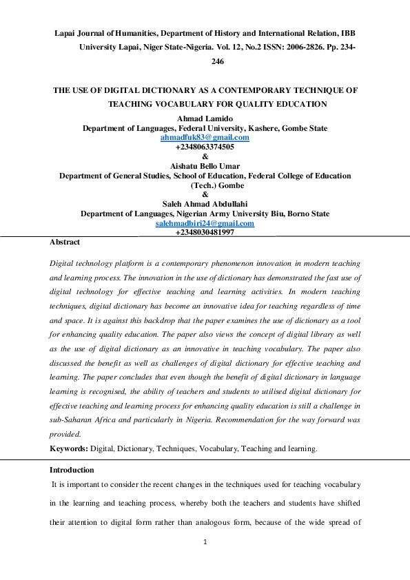 (PDF) THE USE OF DIGITAL DICTIONARY AS A CONTEMPORARY TECHNIQUE OF ...