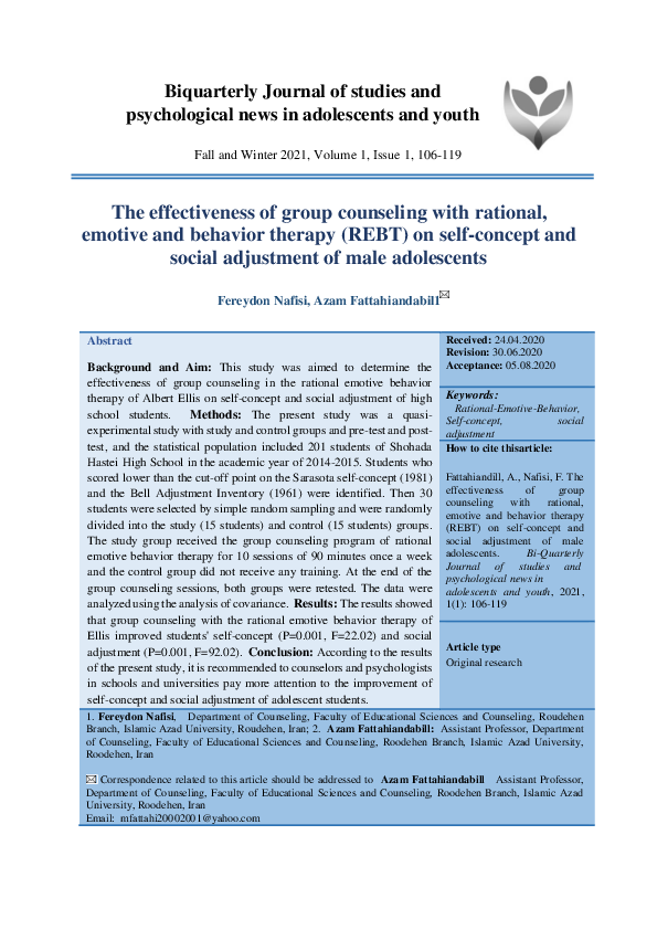 (PDF) The effectiveness of group counseling with rational, emotive and ...
