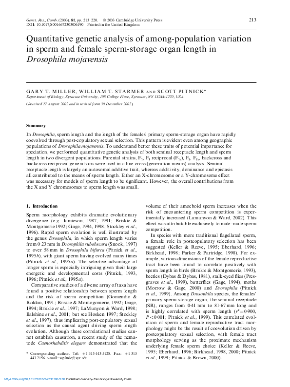 (PDF) Quantitative genetic analysis of among-population variation in ...