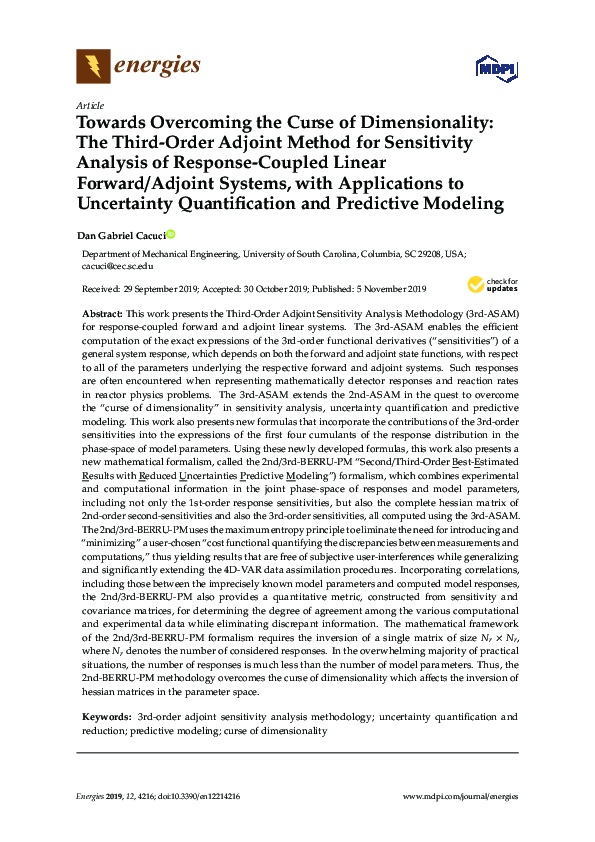 Pdf Towards Overcoming The Curse Of Dimensionality The Third Order Adjoint Method For