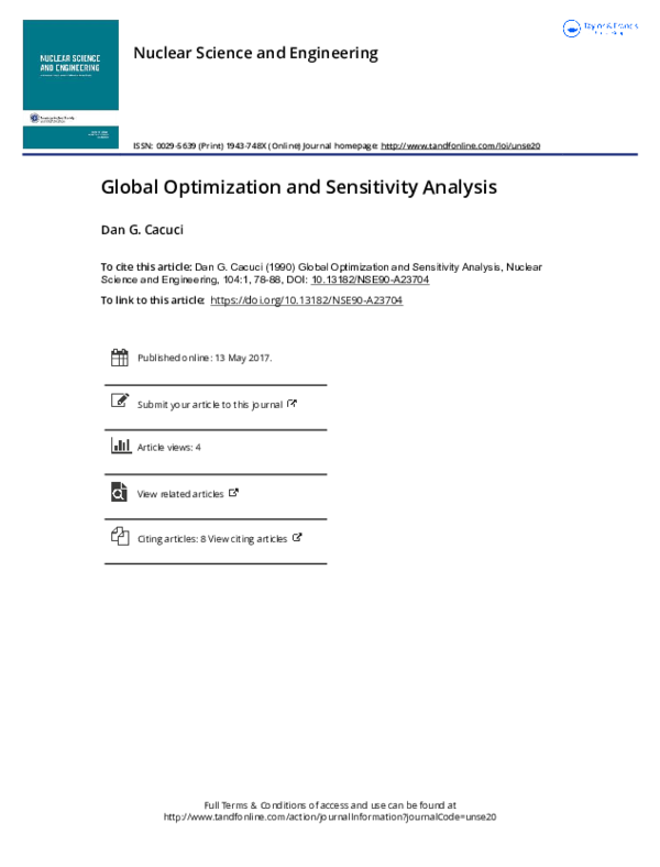 (PDF) Global Optimization and Sensitivity Analysis