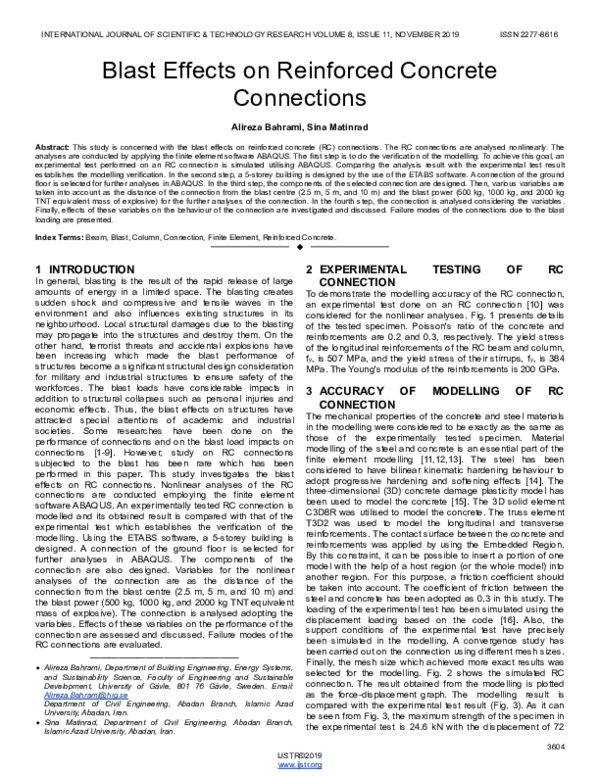 (PDF) Blast Effects on Reinforced Concrete Connections