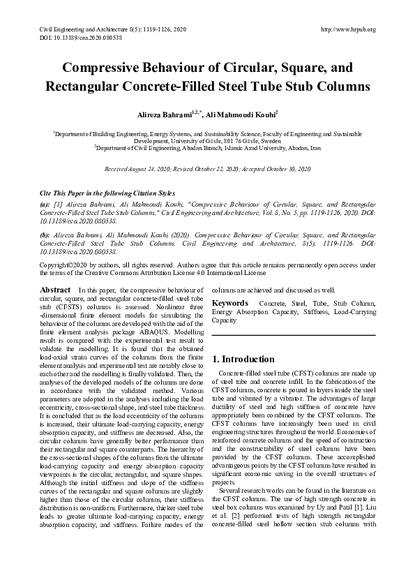 (PDF) Compressive Behaviour of Circular, Square, and Rectangular ...