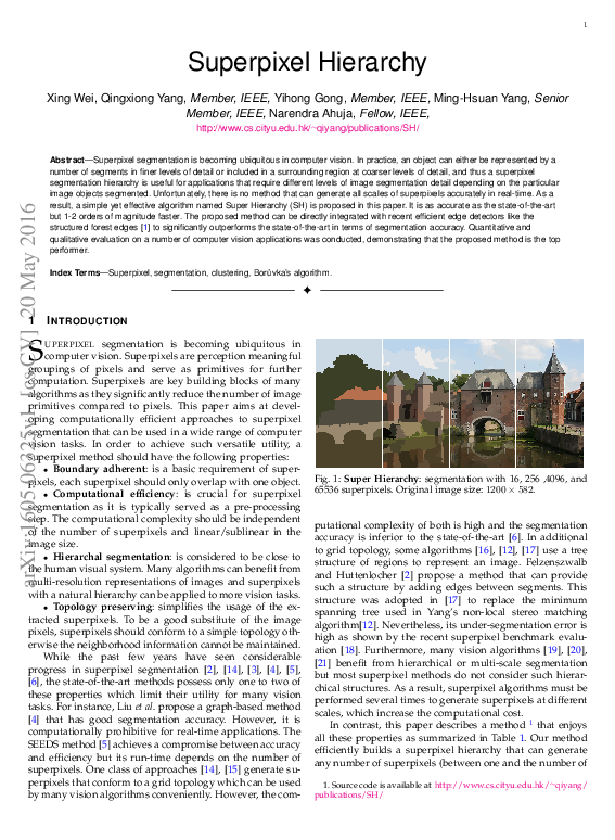 (PDF) Superpixel Hierarchy