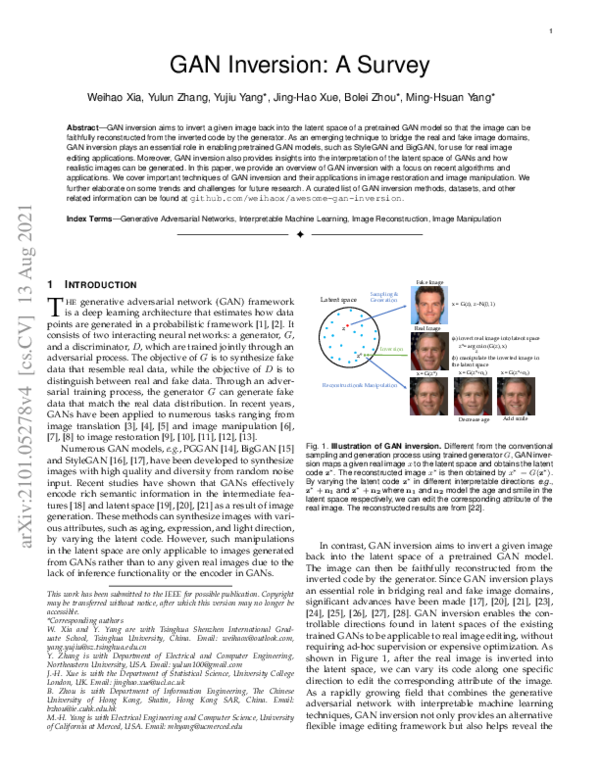 (PDF) GAN Inversion: A Survey | Ming-Hsuan Yang - Academia.edu