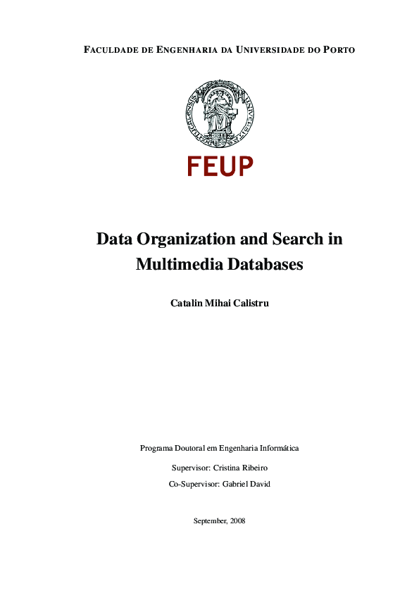 (PDF) Data organization and search in multimedia databases