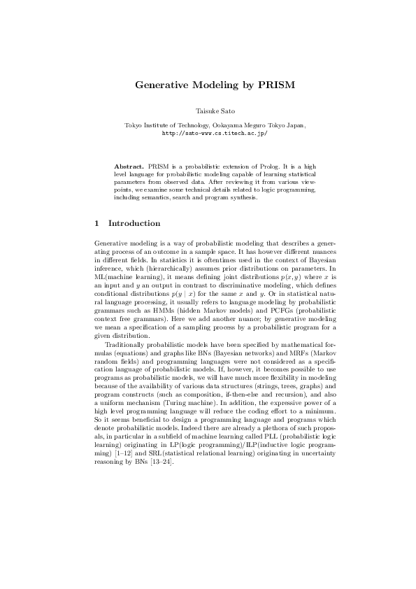 (PDF) Generative Modeling by PRISM