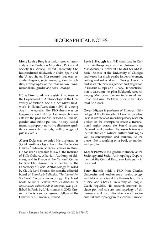 (PDF) Biographical Notes