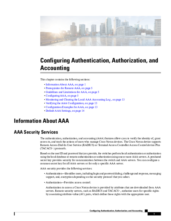 Pdf Configuring Authentication Authorization And Accounting