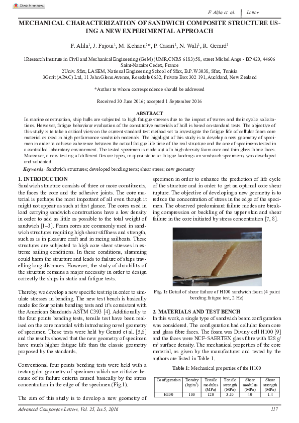 (PDF) Mechanical Characterization of Sandwich Composite Structure using ...