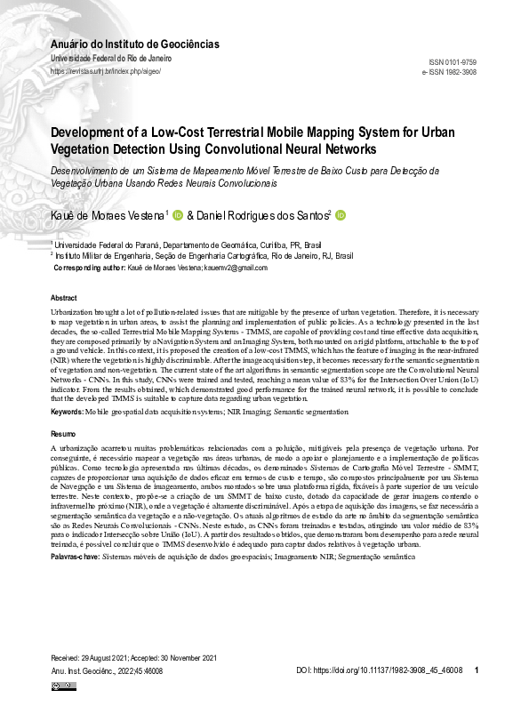 (PDF) Development of a Low-Cost Terrestrial Mobile Mapping System for Urban Vegetation Detection ...