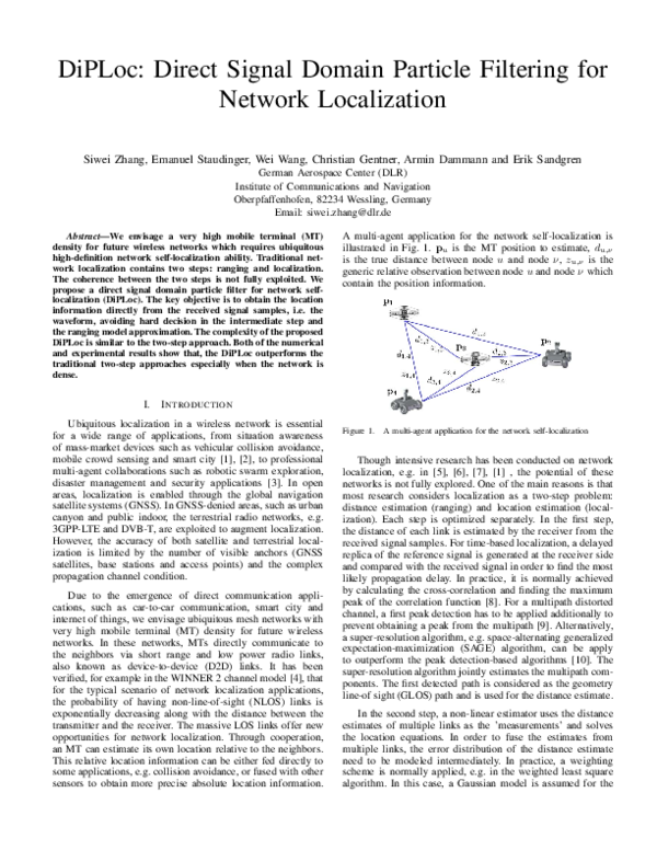 (PDF) DiPLoc: Direct Signal Domain Particle Filtering for Network ...