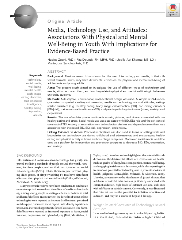 (PDF) Media, Technology Use, and Attitudes: Associations With Physical ...