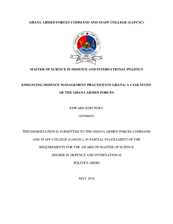 (PDF) GHANA ARMED FORCES COMMAND AND STAFF COLLEGE (GAFCSC) MASTER OF ...
