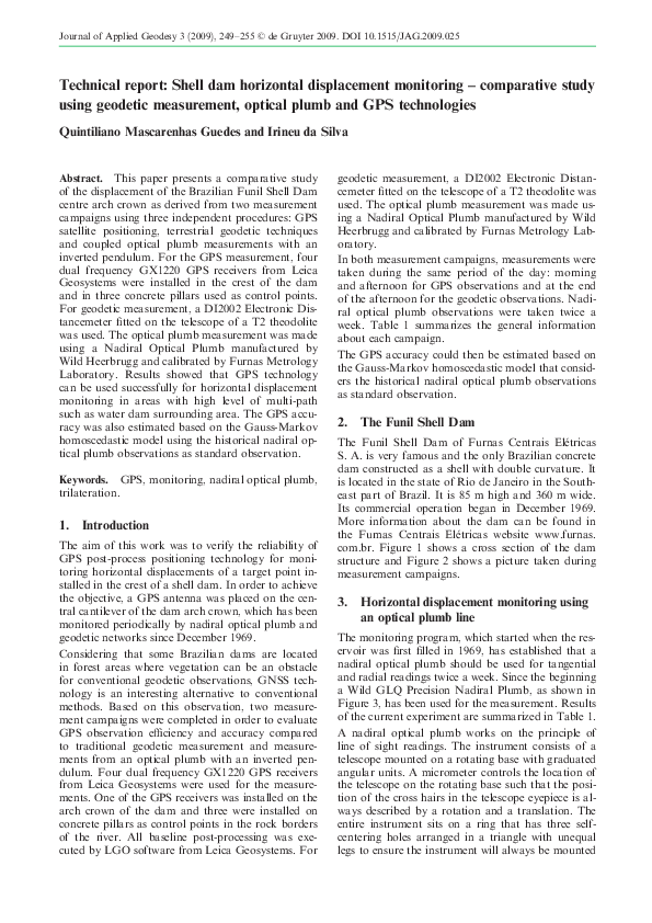 (PDF) Technical report: Shell dam horizontal displacement monitoring ...