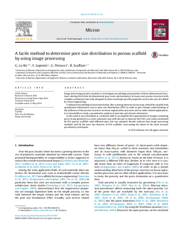 (PDF) A facile method to determine pore size distribution in porous ...