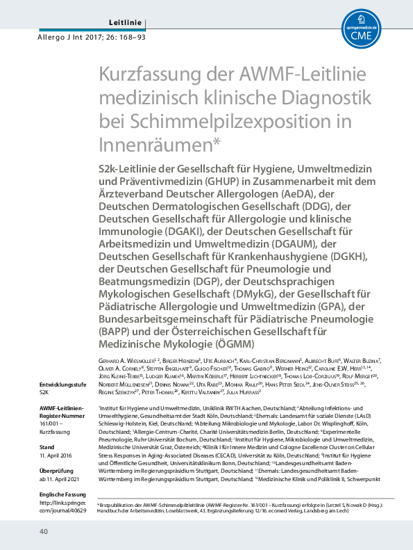 (PDF) Kurzfassung der AWMF-Leitlinie medizinisch klinische Diagnostik ...