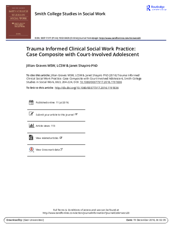 (PDF) Trauma Informed Clinical Social Work Practice: Case Composite ...
