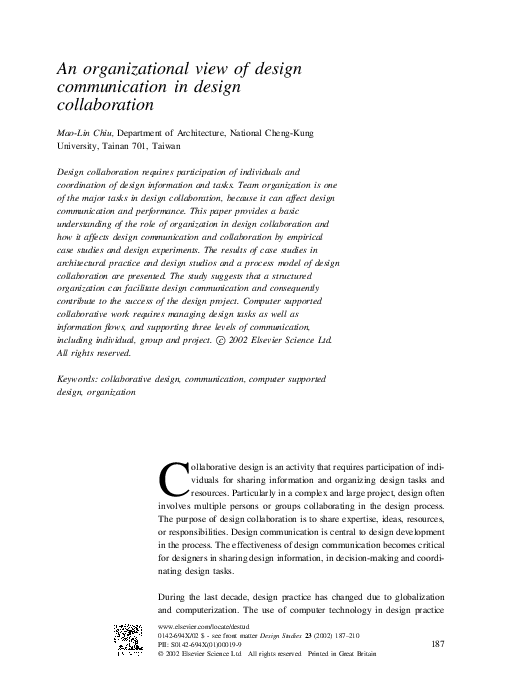 (PDF) Organizational Impact on Design Collaboration