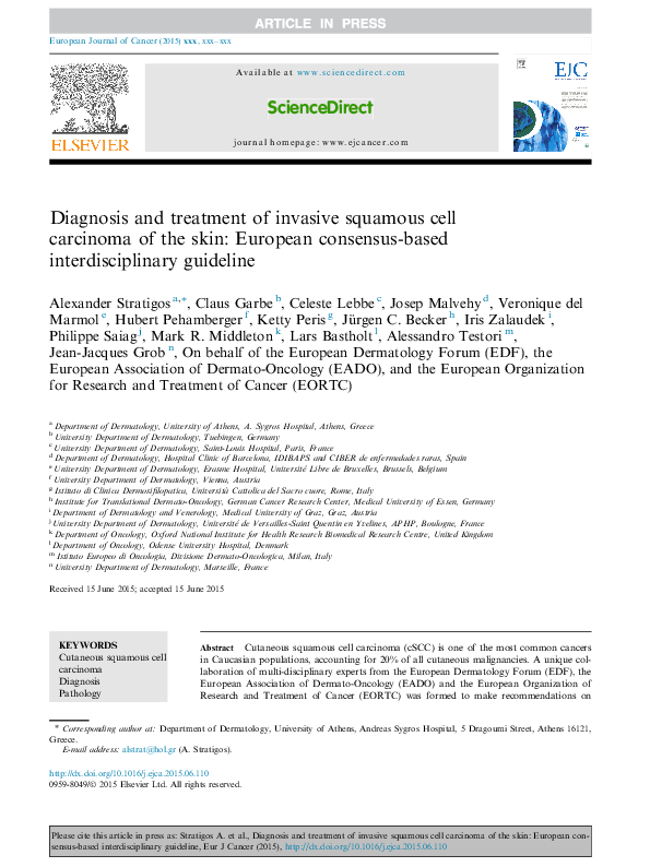 (PDF) Diagnosis and treatment of invasive squamous cell carcinoma of ...
