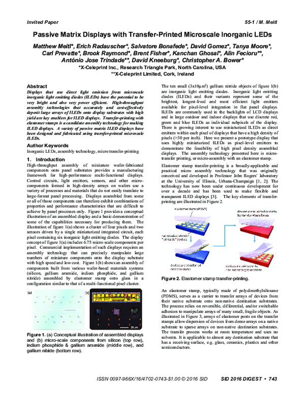 (PDF) 55-1:Invited Paper: Passive Matrix Displays with Transfer-Printed ...