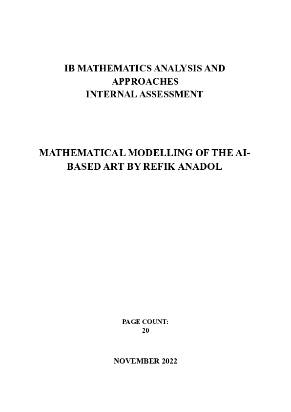 (PDF) IB MATHEMATICS ANALYSIS AND APPROACHES INTERNAL ASSESSMENT ...