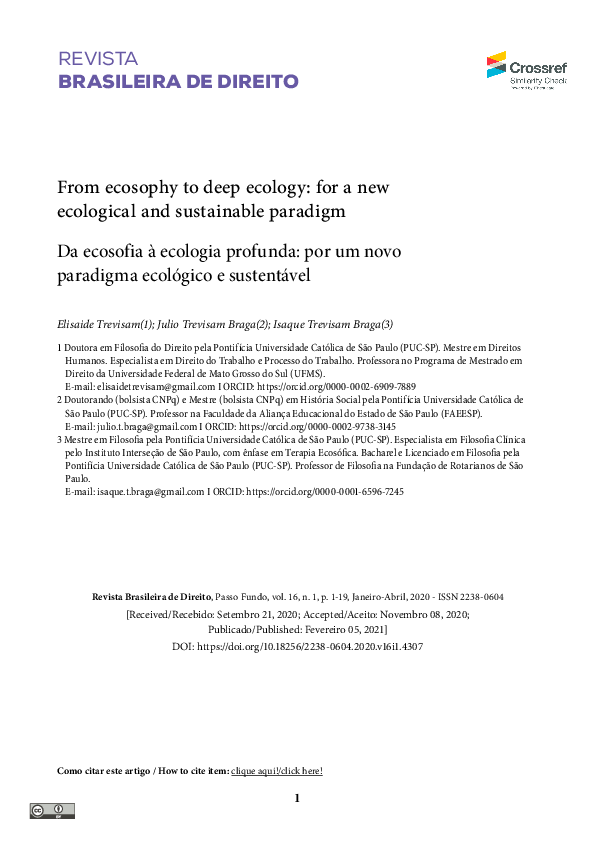 (PDF) Da ecosofia à ecologia profunda: por um novo paradigma ecológico ...