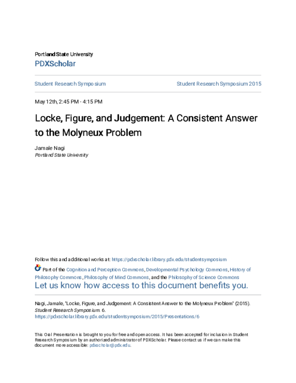 (PDF) Locke, Figure, and Judgement: A Consistent Answer to the Molyneux ...