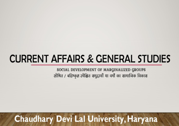 (PDF) Social Development of Marginalized groups in India