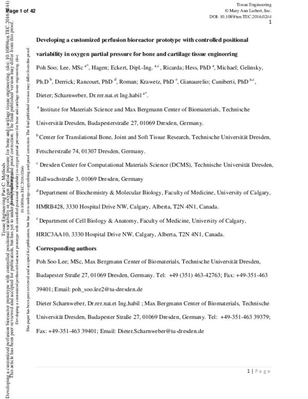 Pdf Developing A Customized Perfusion Bioreactor Prototype With Controlled Positional