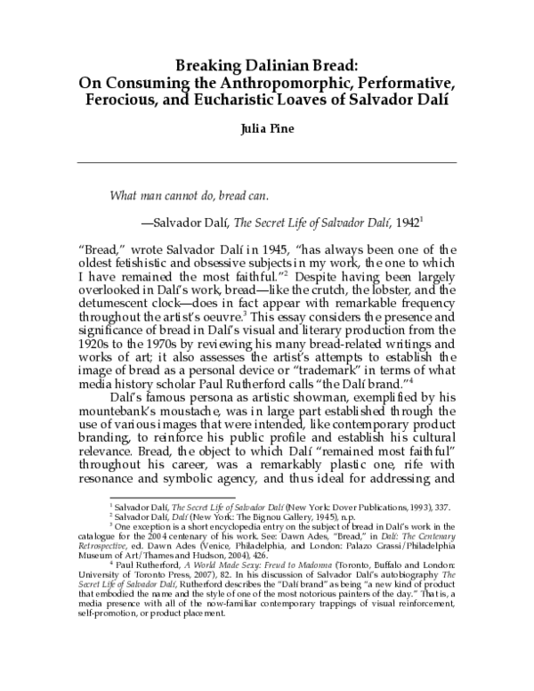 (PDF) Breaking Dalinian Bread: On Consuming the Anthropomorphic ...