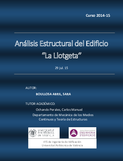 (PDF) Análisis estructural del edificio “La Llotgeta”