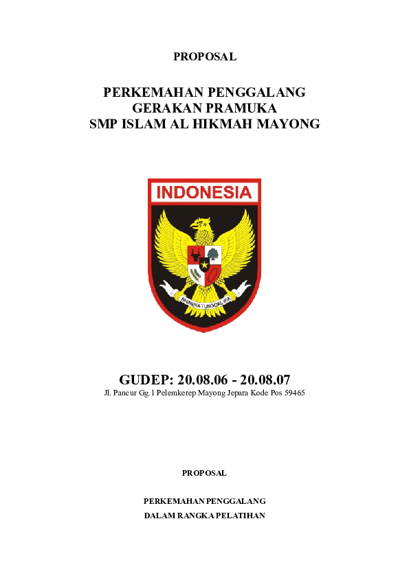 (DOC) Contoh Proposal Kegiatan Pramuka