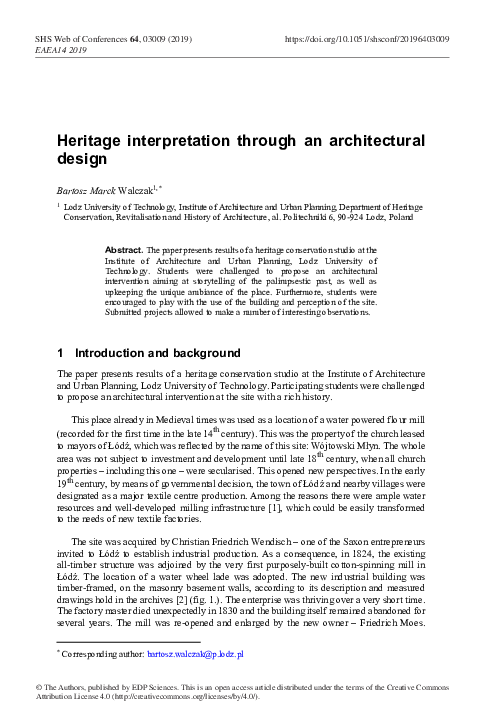 (PDF) Architectural Design in Heritage Conservation