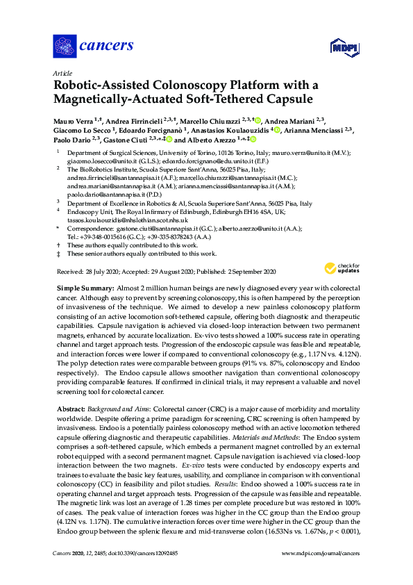 (PDF) Robotic-Assisted Colonoscopy Platform with a Magnetically-Actuated Soft-Tethered Capsule ...