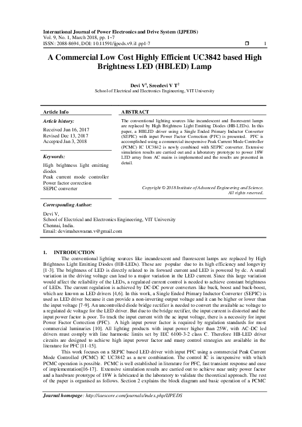 (PDF) A Commercial Low Cost, Highly Efficient UC3842 based High ...