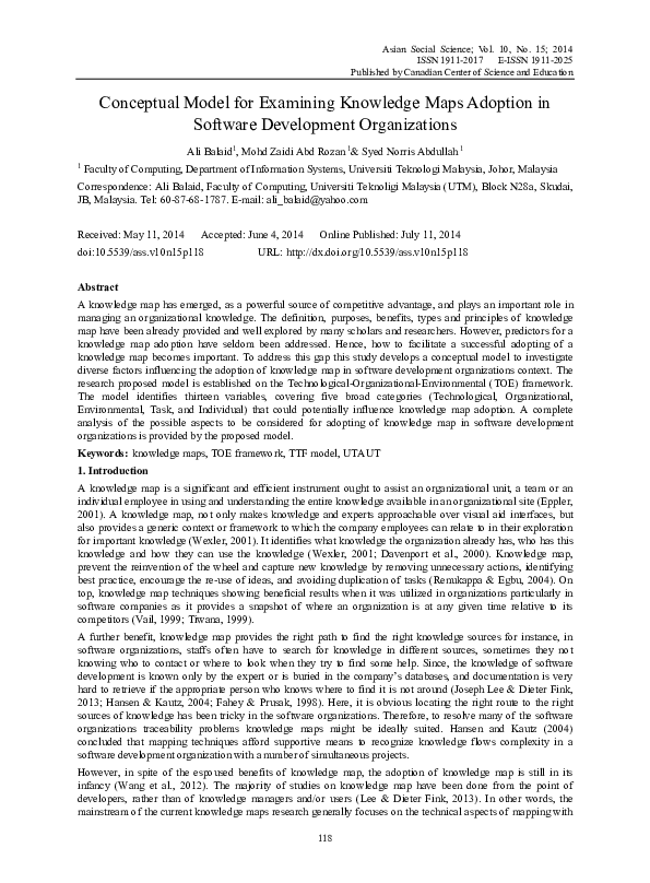 (PDF) Conceptual Model for Examining Knowledge Maps Adoption in ...