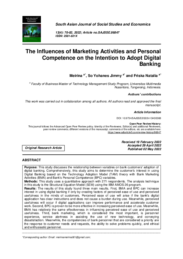 (PDF) The Influences of Marketing Activities and Personal Competence on ...