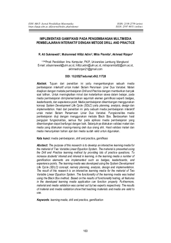 (PDF) Implementasi Gamifikasi Pada Pengembangan Multimedia Pembelajaran ...