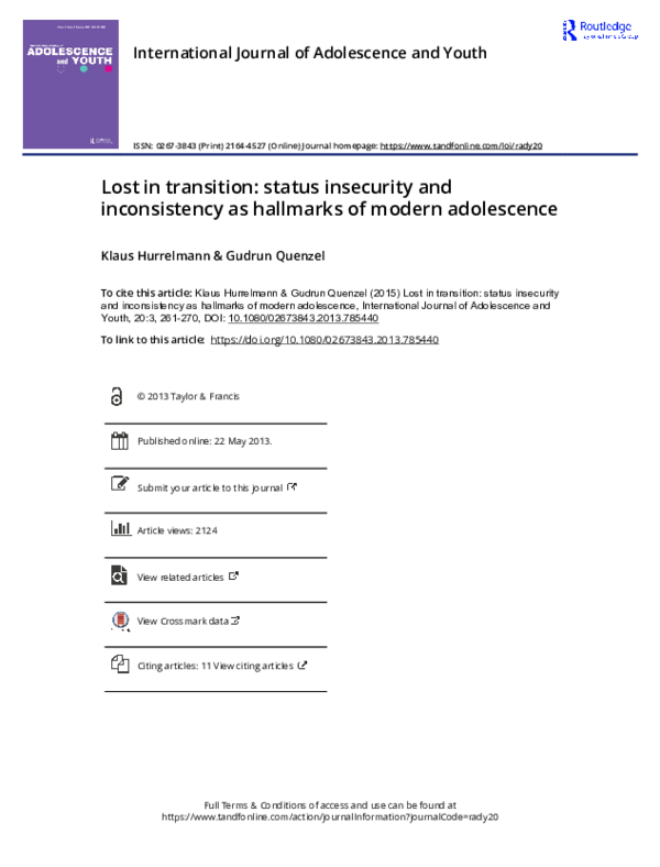 (PDF) Lost in transition: status insecurity and inconsistency as ...