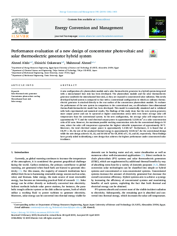 (PDF) Performance evaluation of a new design of concentrator photovoltaic and solar ...