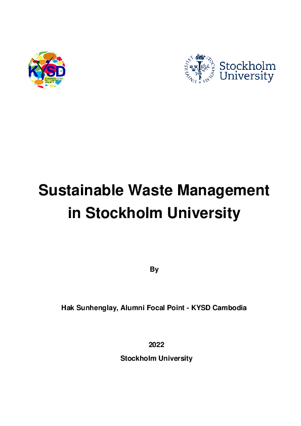 (PDF) Sustainable Waste Management in Stockholm University