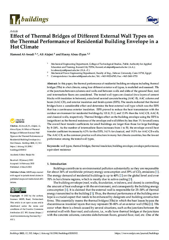 (PDF) Effect of Thermal Bridges of Different External Wall Types on the ...