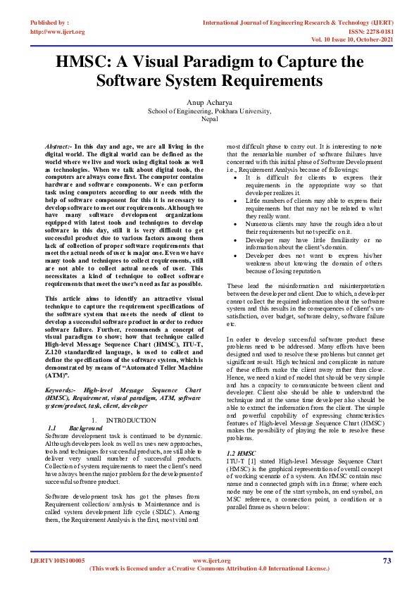(PDF) HMSC: A Visual Paradigm to Capture the Software System Requirements