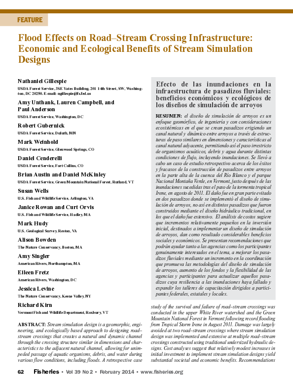 (PDF) Flood Effects on Road–Stream Crossing Infrastructure: Economic ...