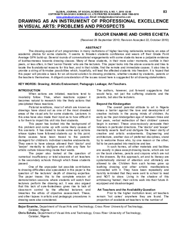 (PDF) Drawing As An Instrument of Professional Excellence In Visual ...