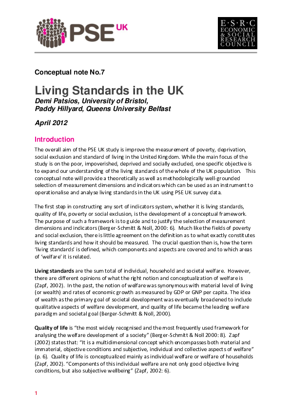 (PDF) Living standards in the UK