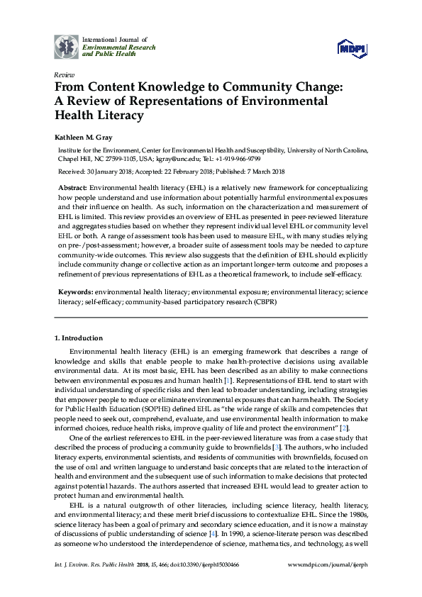(PDF) From Content Knowledge to Community Change: A Review of ...