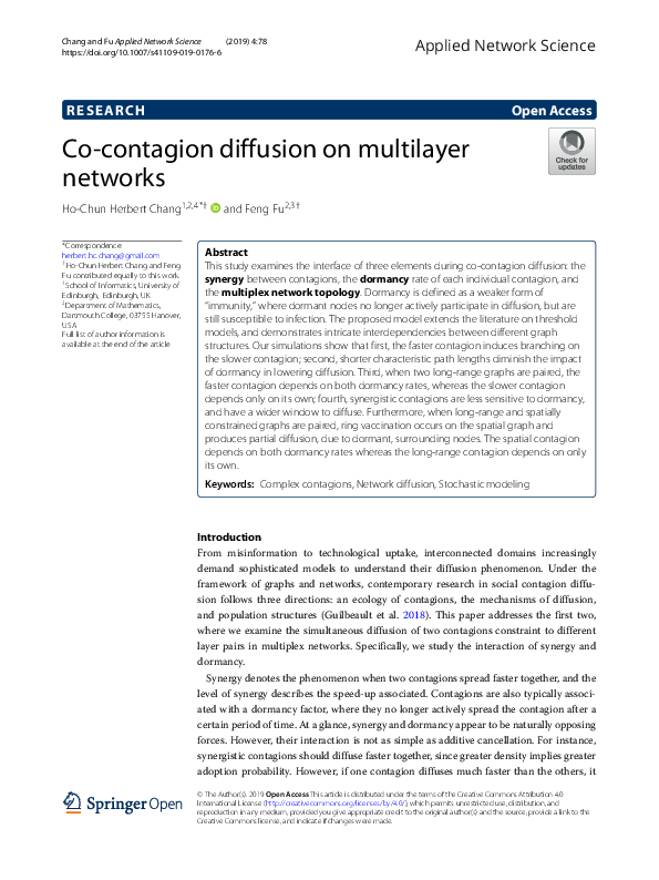 (PDF) Co-contagion diffusion on multilayer networks