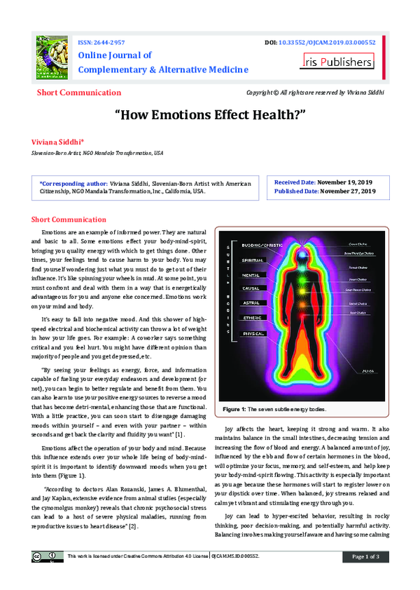 (PDF) “How Emotions Effect Health?”